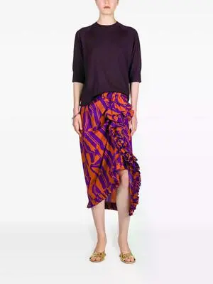 Dries Van Noten Ruffled Cotton Skirt