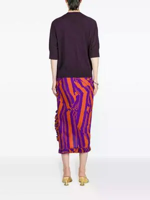 Dries Van Noten Ruffled Cotton Skirt