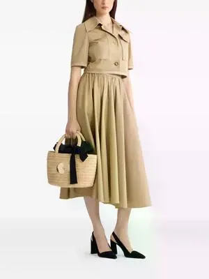 PATOU Pleated Maxi A-line Skirt - Neutrals