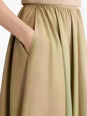 PATOU Pleated Maxi A-line Skirt - Neutrals