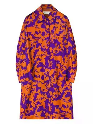 Dries Van Noten Floral Print Satin Coat