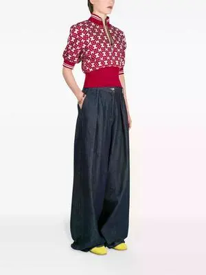 Dries Van Noten Wide Leg Pleated Jeans