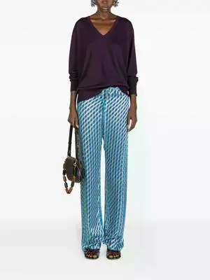 Dries Van Noten Devoré Striped Trousers