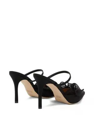 MALONE SOULIERS Cecile Bow-detail Ruffled Mules - Black