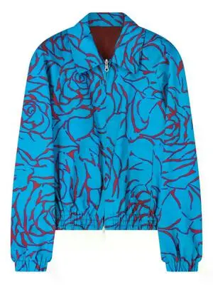 Dries Van Noten Floral Cotton Reversible Jacket - Blue