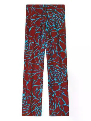 Dries Van Noten Floral Trousers - Red
