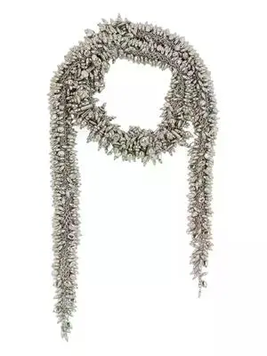 Dries Van Noten Beaded Scarf Necklace - Silver