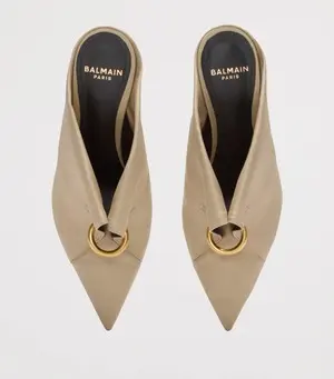 Balmain Pierced Heeled Mules 75