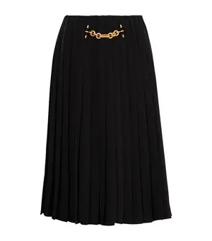 Balmain Chain-detail Pleated Midi Skirt