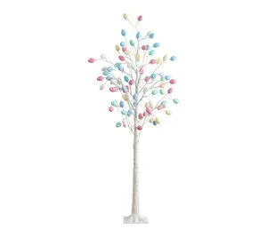 NEARLY NATURAL 6' Pre-lit Twig Tree With Eggs Shaped Led - One-color