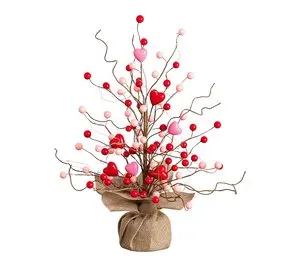 NEARLY NATURAL 18' Valentine Tree With Heart S Haped Lights - One-color