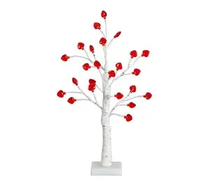 NEARLY NATURAL 24' Pre-lit Twig Tree With Mini Red Hearts - One-color