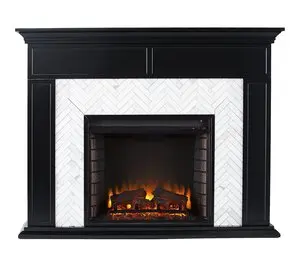 SEI FURNITURE Sei Torlington Marble Tiled Electric Fireplace - One-color