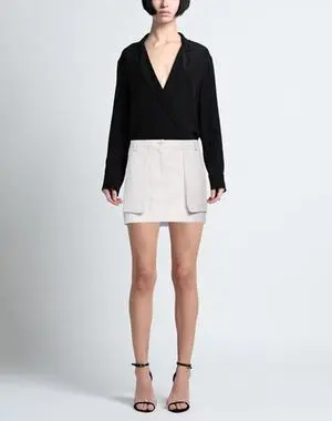 Patrizia Pepe Mini Skirt In Light Cotton And Hemp