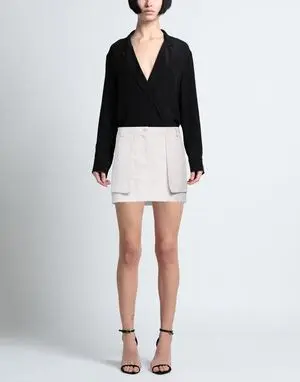 Patrizia Pepe Mini Skirt In Light Cotton And Hemp