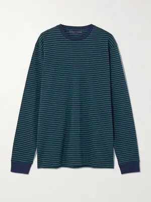 Tibi Striped Cotton-jersey T-shirt