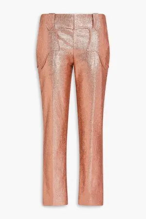TOM FORD Lamé Straight-leg Pants - Copper
