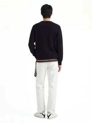 Thom Browne Cotton V-neck Sweater - Black