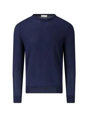 Thom Browne Cotton V-neck Sweater - Blue
