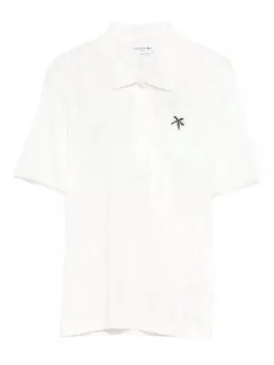 Lacoste Openwork Chest-pocket Polo Top - White