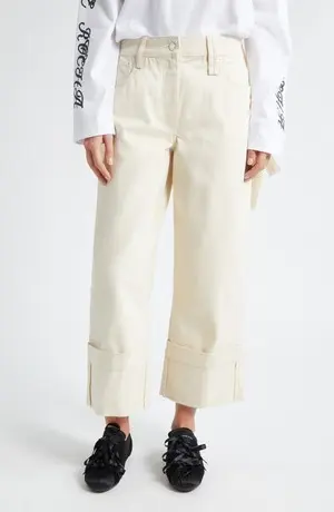 Simone Rocha Straight Leg Bow Loop Jeans