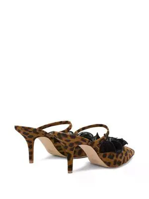 MALONE SOULIERS Leopard-printed Cecile Mules With Ruffle Detail