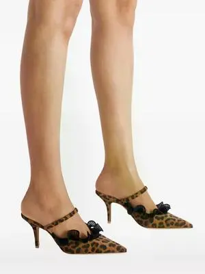 MALONE SOULIERS Leopard-printed Cecile Mules With Ruffle Detail
