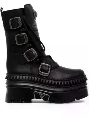 NEW ROCK Buckle Platform Boots