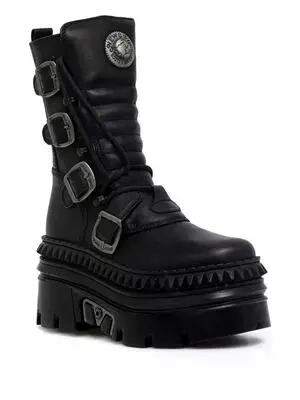 NEW ROCK Buckle Platform Boots