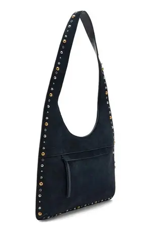 Mango Studded Suede Shoulder Bag