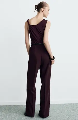 Mango Twist Strap Belted Jumpsuit