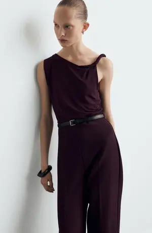 Mango Twist Strap Belted Jumpsuit