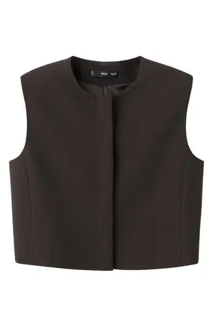 Mango Sleeveless Snap-up Crop Top