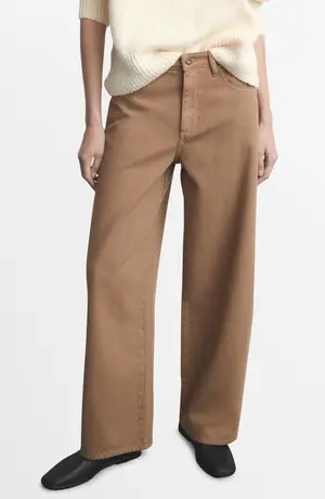 Mango Low Rise Balloon Jeans - Sand