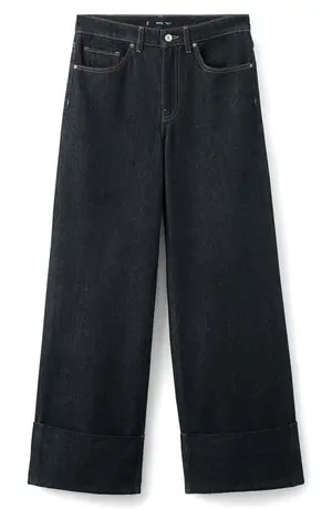 Mango Rolled Hem Straight Leg Jeans