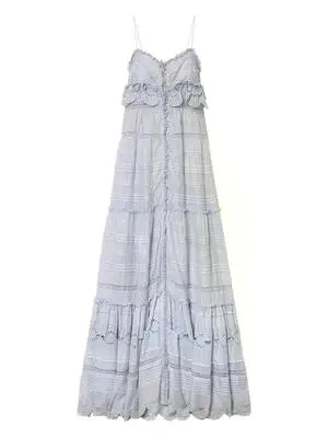 MARANT ETOILE Paule Embroidered Maxi Dress - Blue