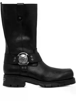 NEW ROCK Buckle-strap Biker Boots