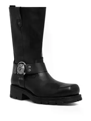 NEW ROCK Buckle-strap Biker Boots