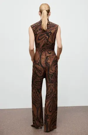 Mango Paisley Sleeveless Jumpsuit