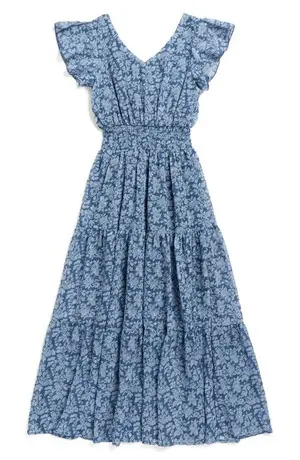 LOVE, NICKIE LEW Tiered Midi Dress - Navy/blue