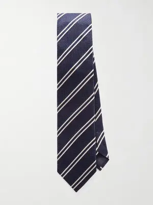 TOM FORD 8cm Striped Silk-jacquard Neck Tie - Blue