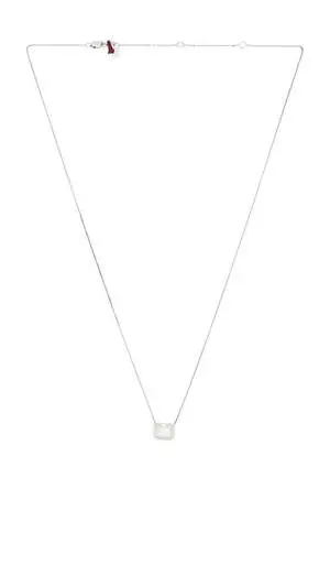 Shashi Emerald Baguette Necklace - Silver