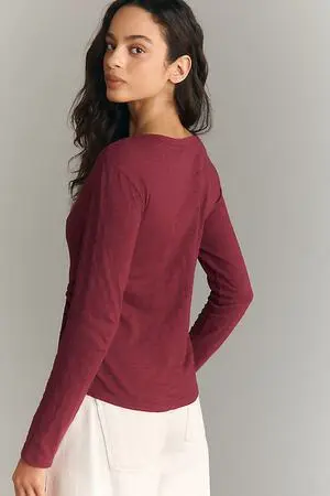 Wilt Round Neck Long Sleeve Top - Pomegranate