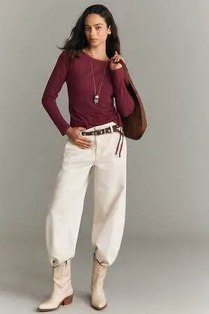 Wilt Round Neck Long Sleeve Top - Pomegranate