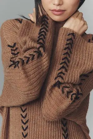 RENN Long-sleeve Stitched Sweater Dress
