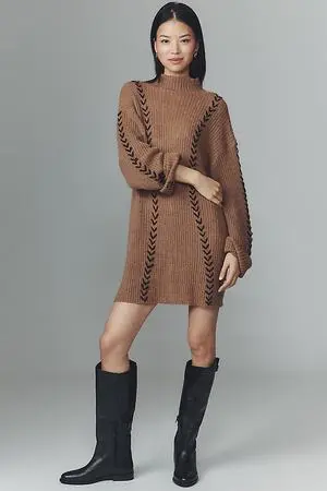RENN Long-sleeve Stitched Sweater Dress