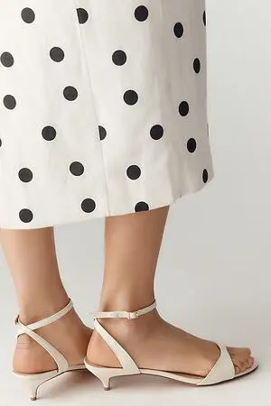 SILENT D Terry Strappy Kitten Heels - Cream