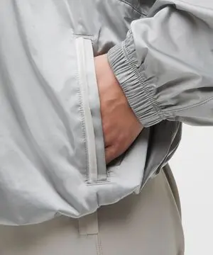 Lululemon Stretch-satin Flocked Training Track Jacket - Silver Drop/dove Grey