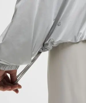 Lululemon Stretch-satin Flocked Training Track Jacket - Silver Drop/dove Grey