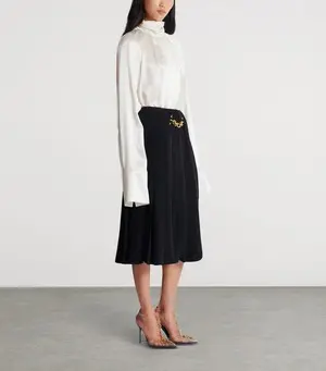 Balmain Chain-detail Pleated Midi Skirt